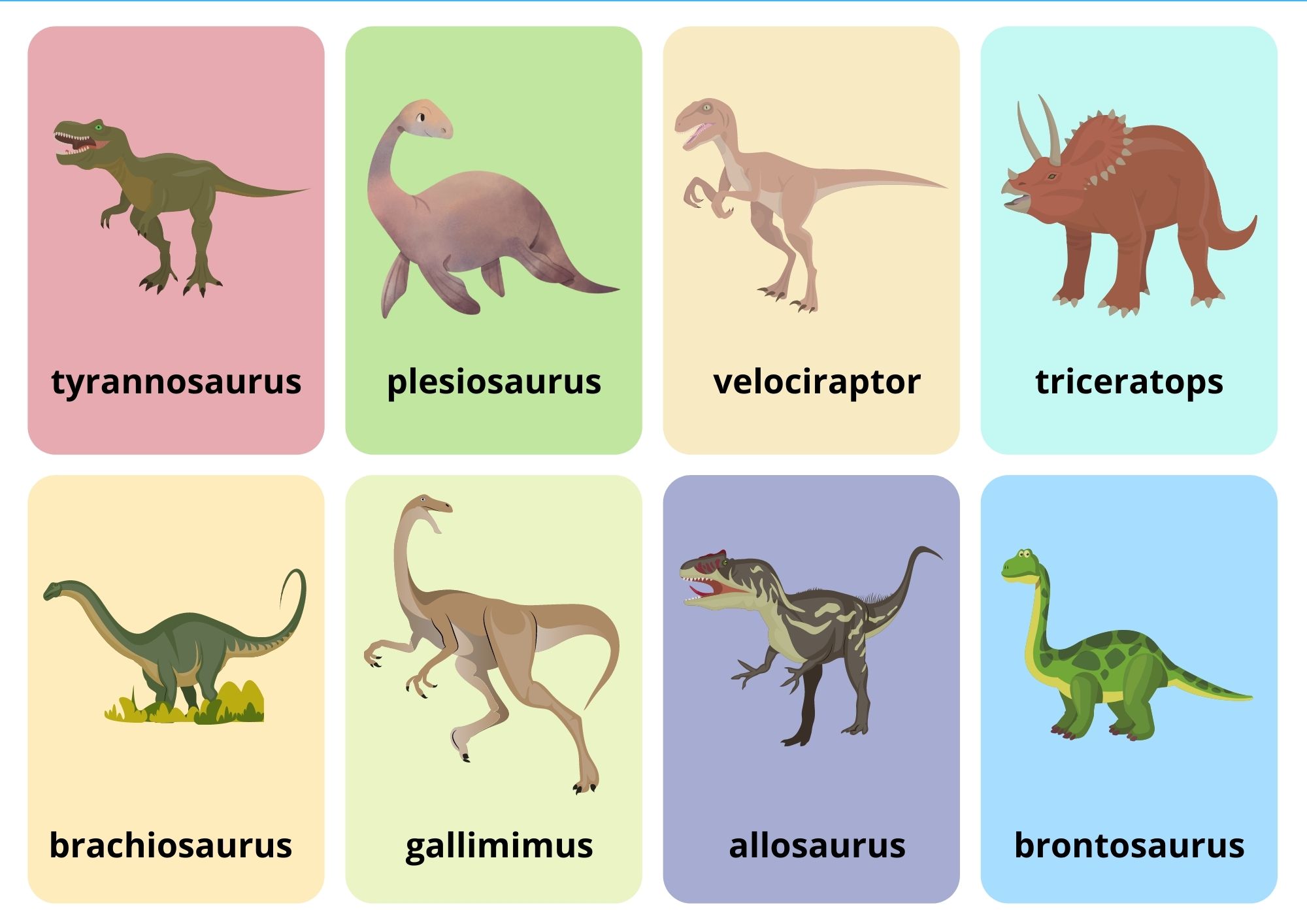 Dinosaur Flashcards With Words View Online or Free PDF Download ...