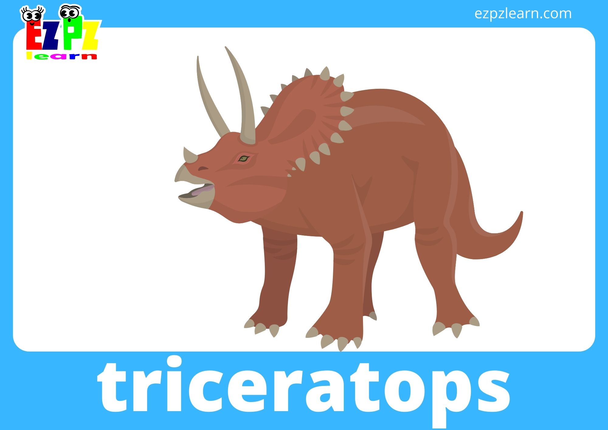 Dinosaur Flashcards With Words View Online or Free PDF Download ...