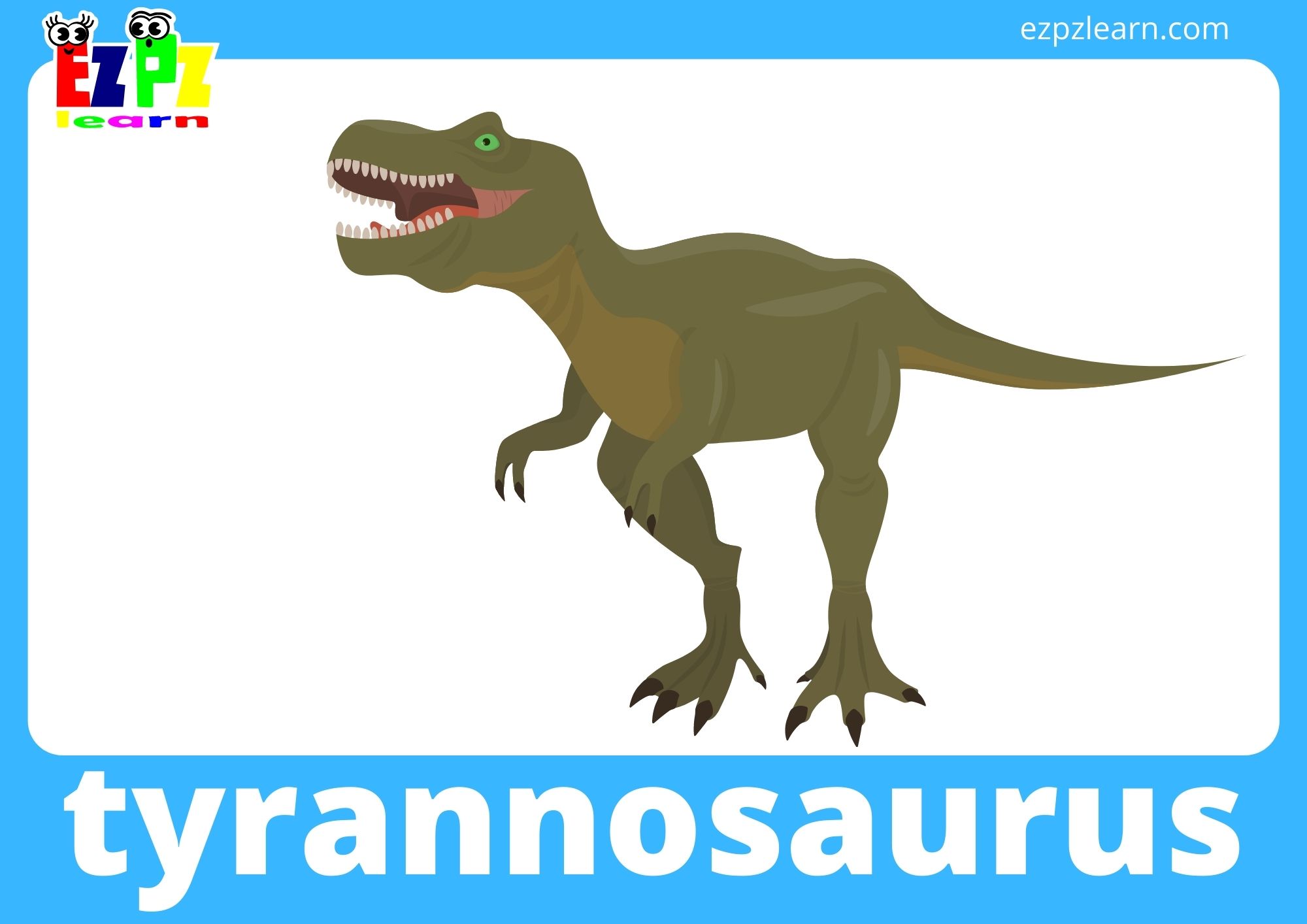 Dinosaur Flashcards With Words View Online or Free PDF Download ...