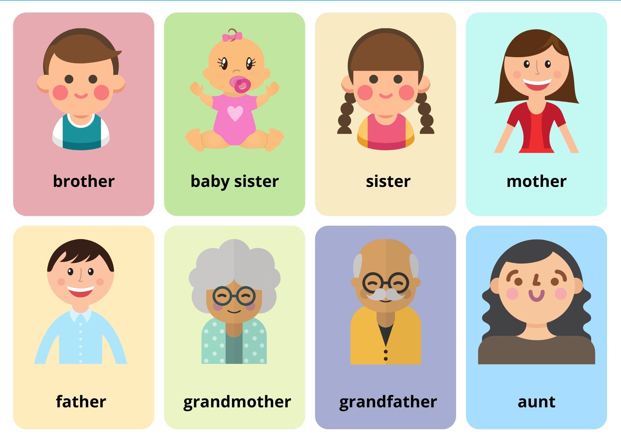 Family Flashcards No Words View Online or Free PDF Download - Ezpzlearn.com