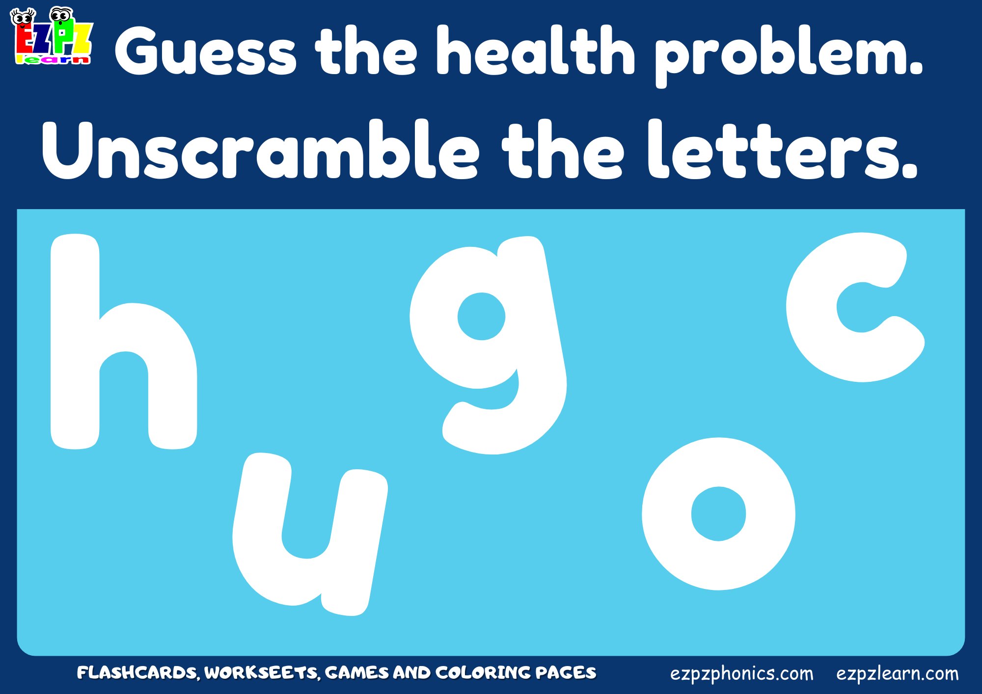 Health Problems Vocabulary Word Scramble Guessing Game. Great spelling ...