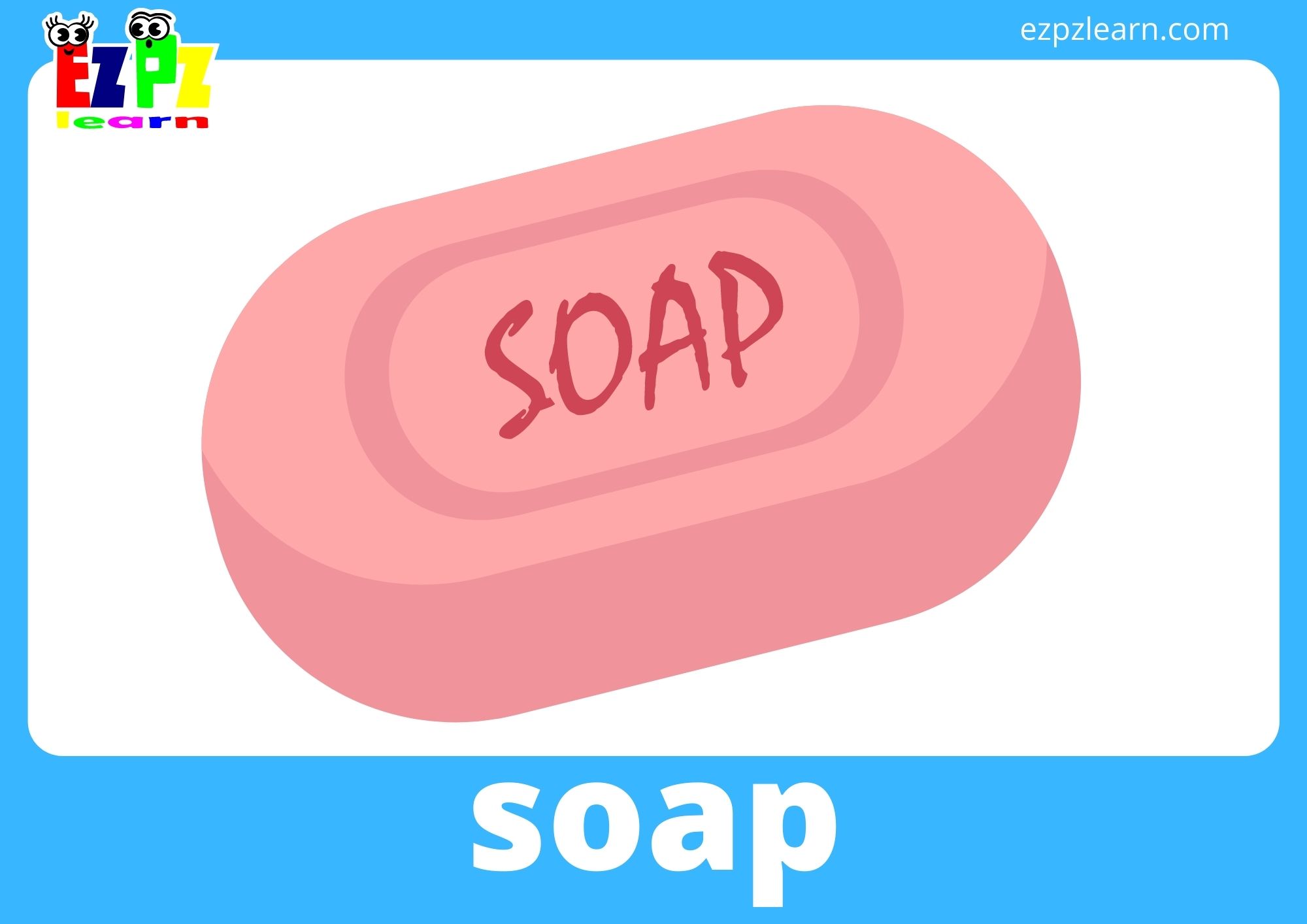 Bathroom Flashcards With Words - Ezpzlearn.com