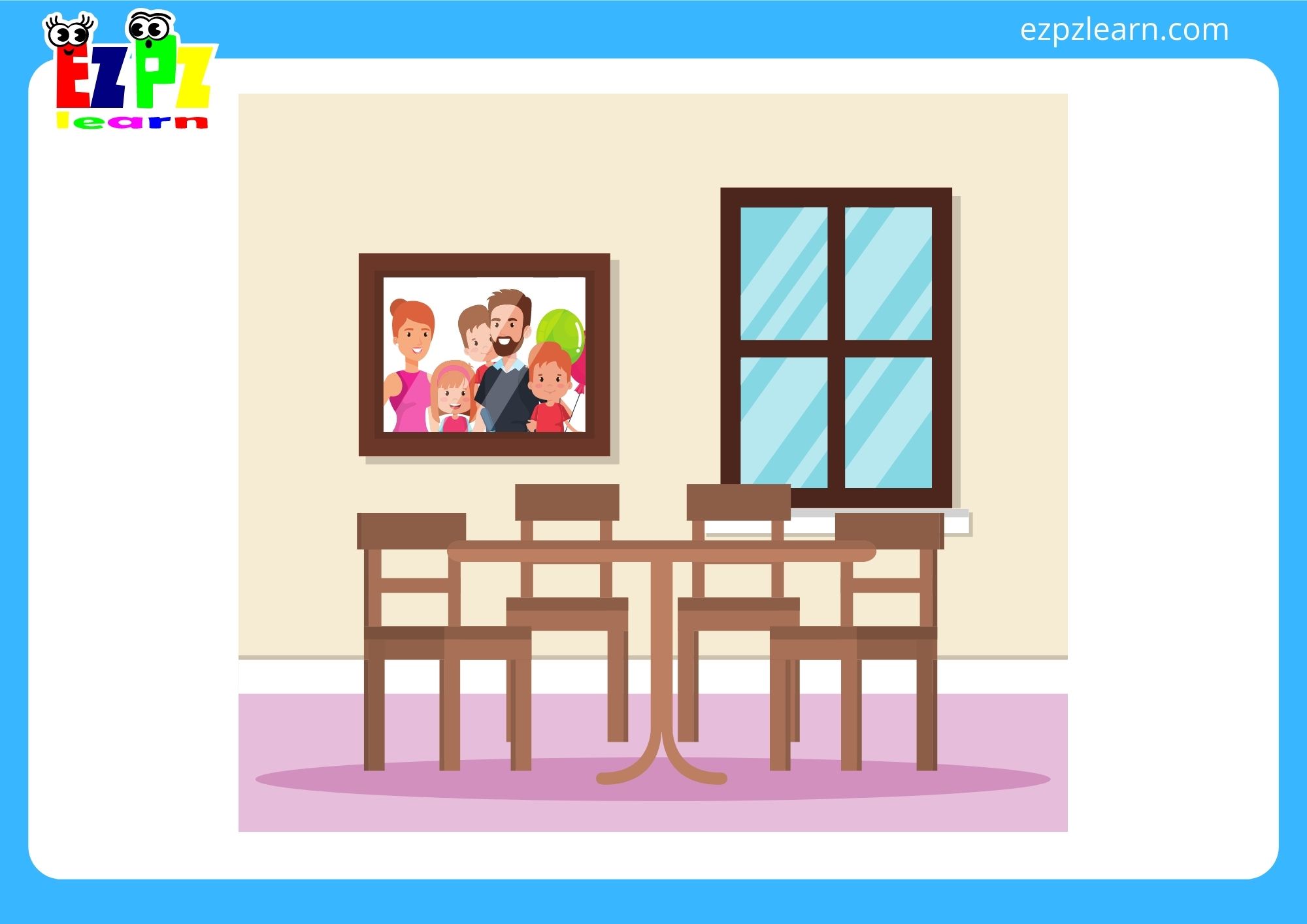 House Rooms Flashcards View Online or Download PDF - Ezpzlearn.com