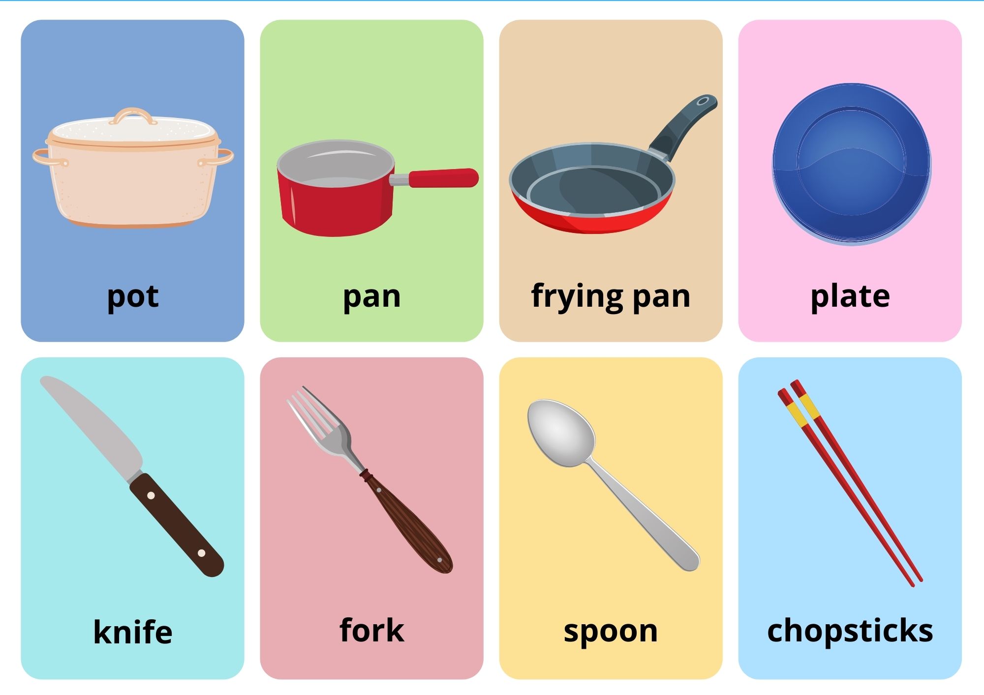 Kitchen Set 2 Flashcards View Online or Free Download PDF - Ezpzlearn.com