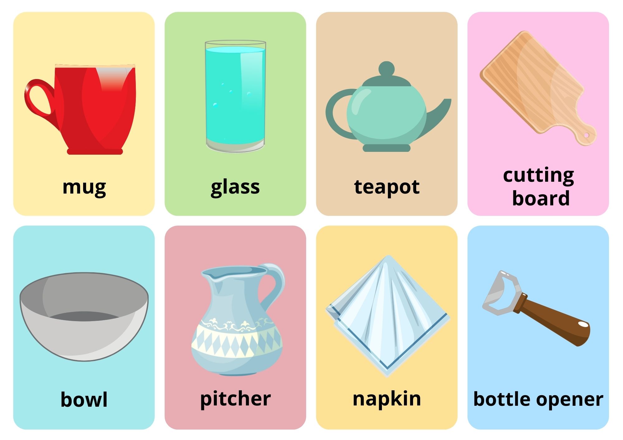 Kitchen Set 2 Flashcards View Online or Free Download PDF - Ezpzlearn.com