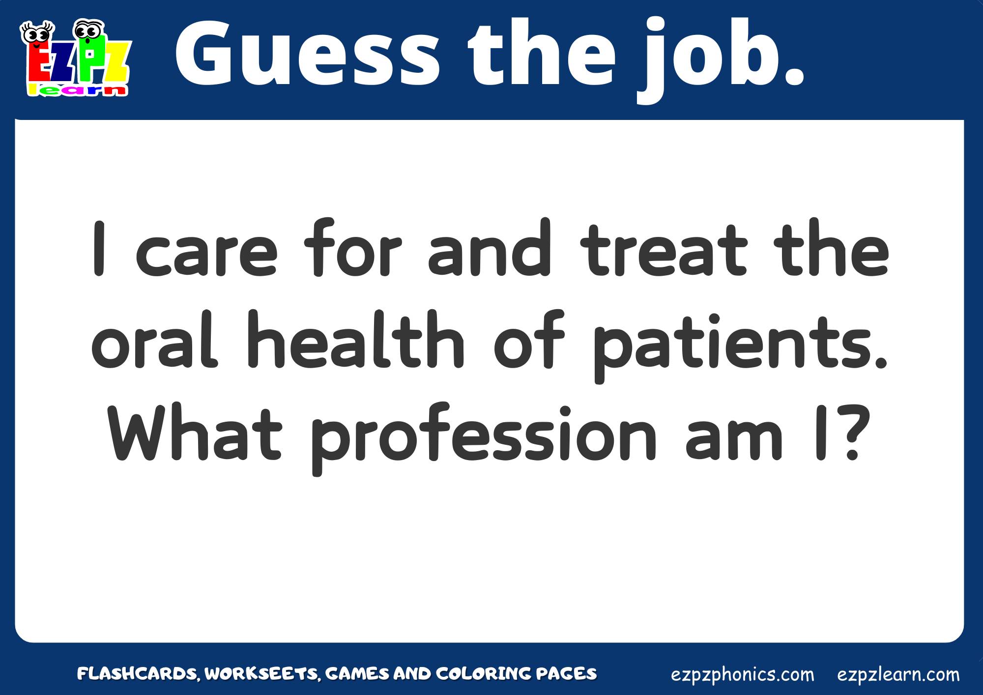 Jobs and Careers Guessing Game. Read the question and guess the ...
