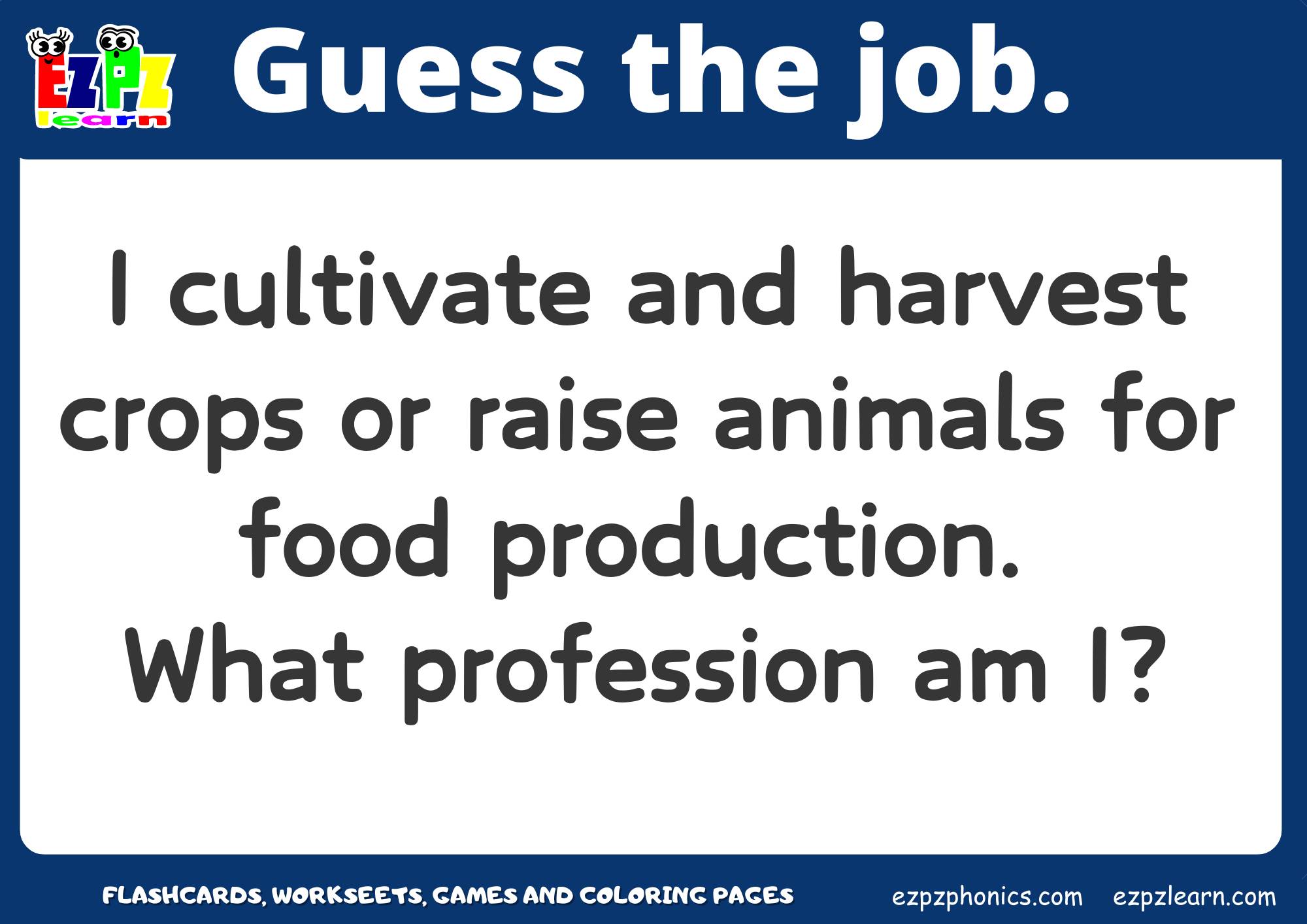 Jobs and Careers Guessing Game. Read the question and guess the ...