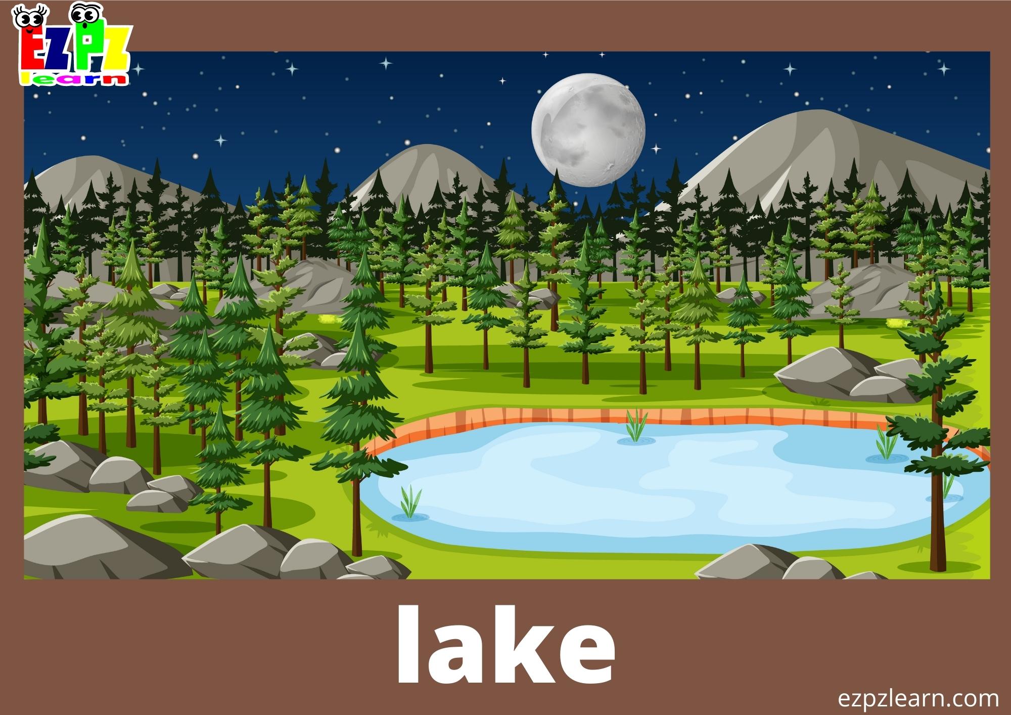 Land and Water Forms Flashcards - Ezpzlearn.com