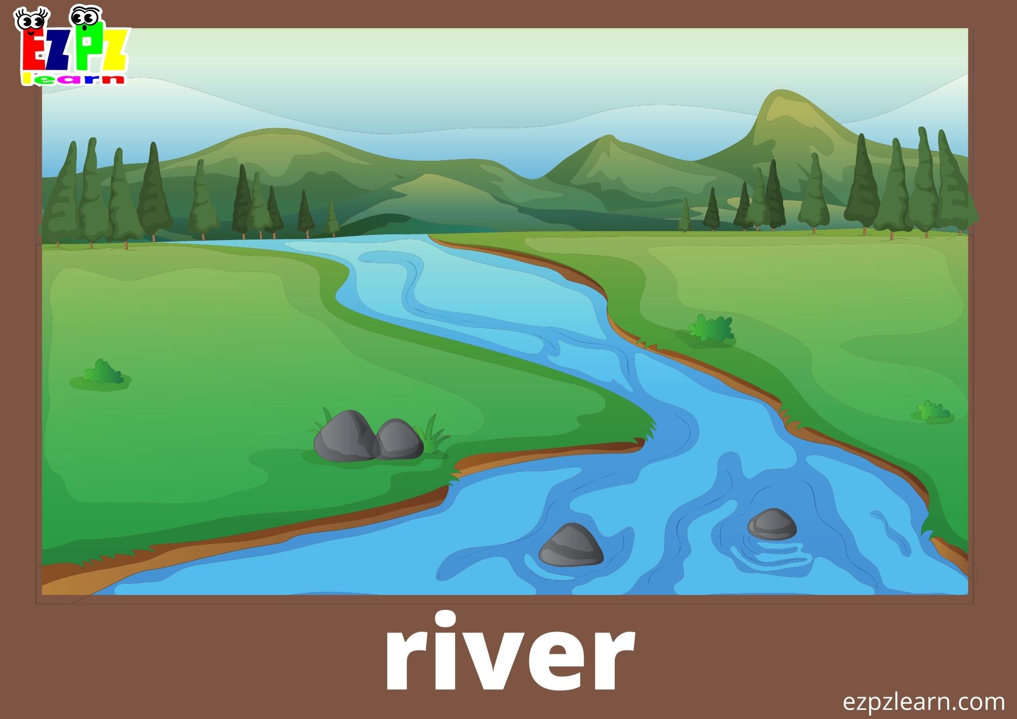 Land and Water Forms Flashcards - Ezpzlearn.com