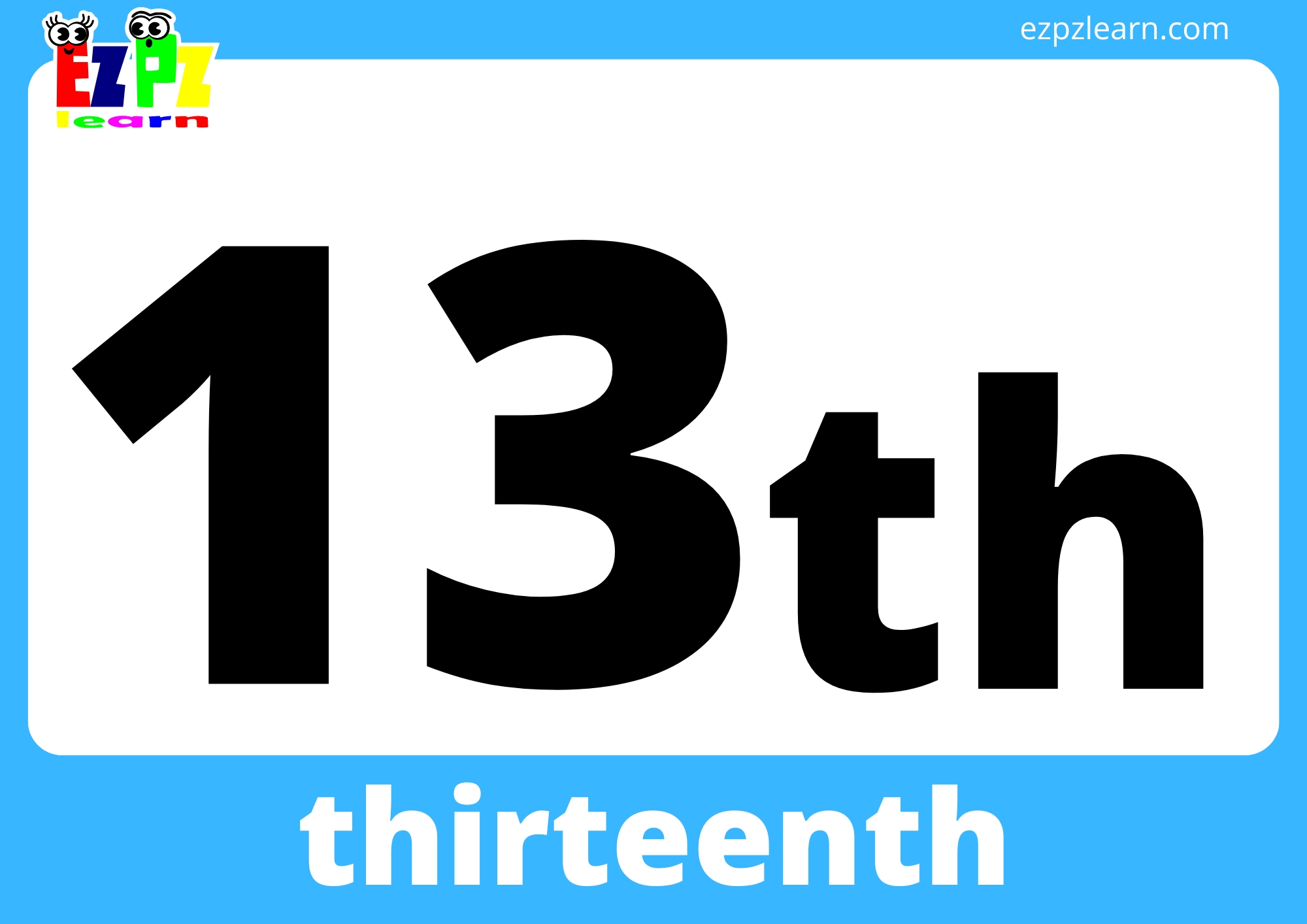 Ordinal Numbers Flashcards - Ezpzlearn.com