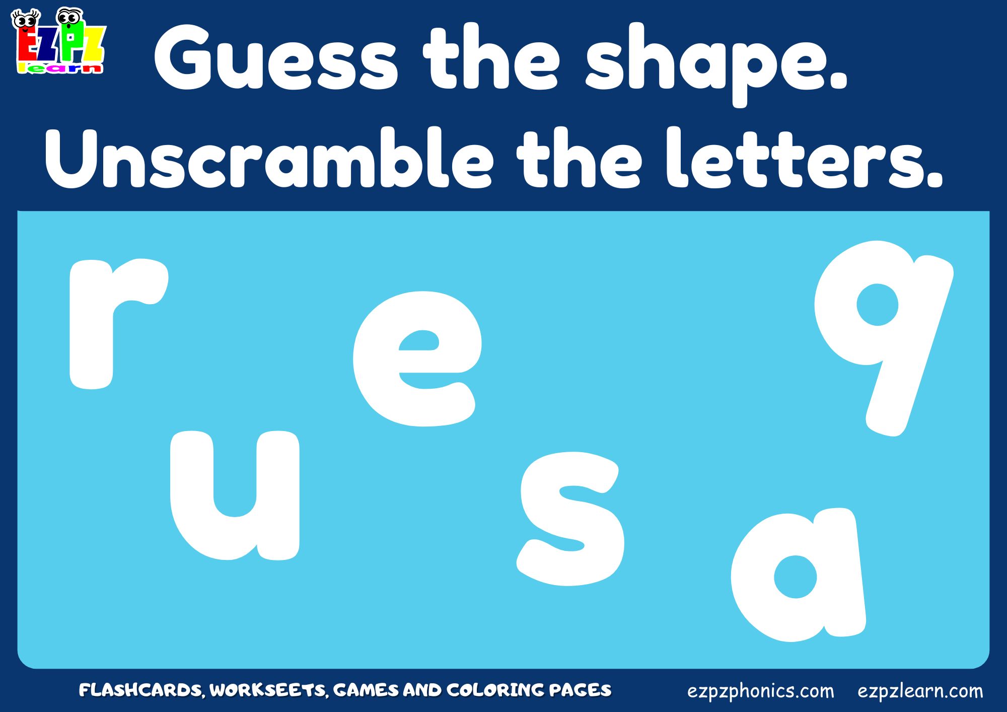 Shapes Vocabulary Word Scramble Guessing Game. Great for kids and ...