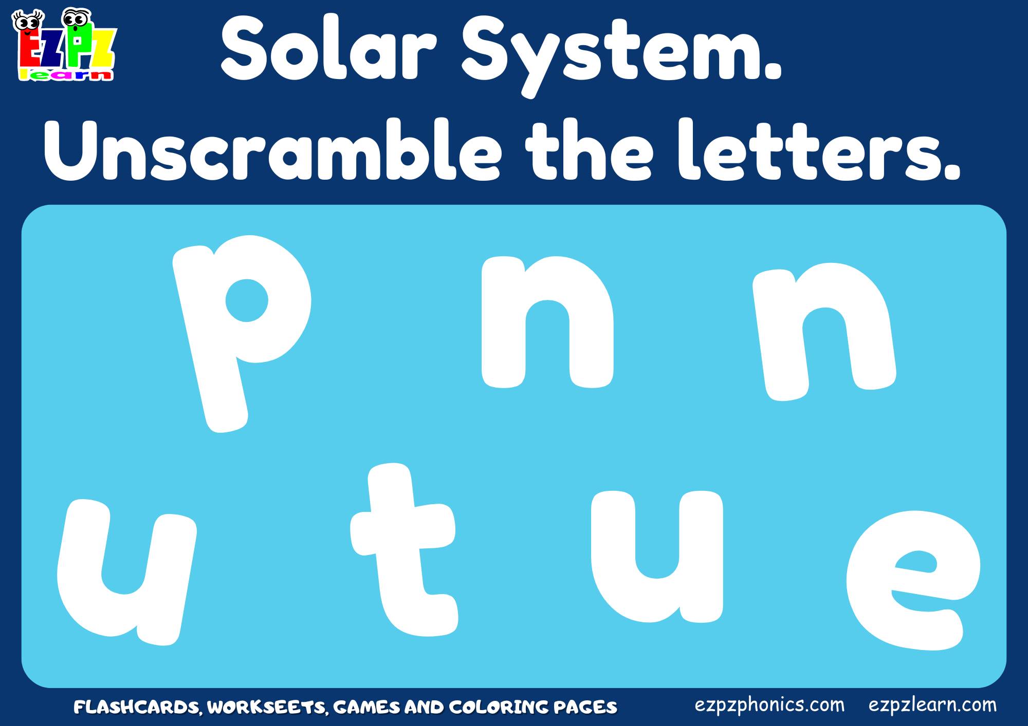 Solar System and Planets Vocabulary Word Scramble Guessing Game. Great ...