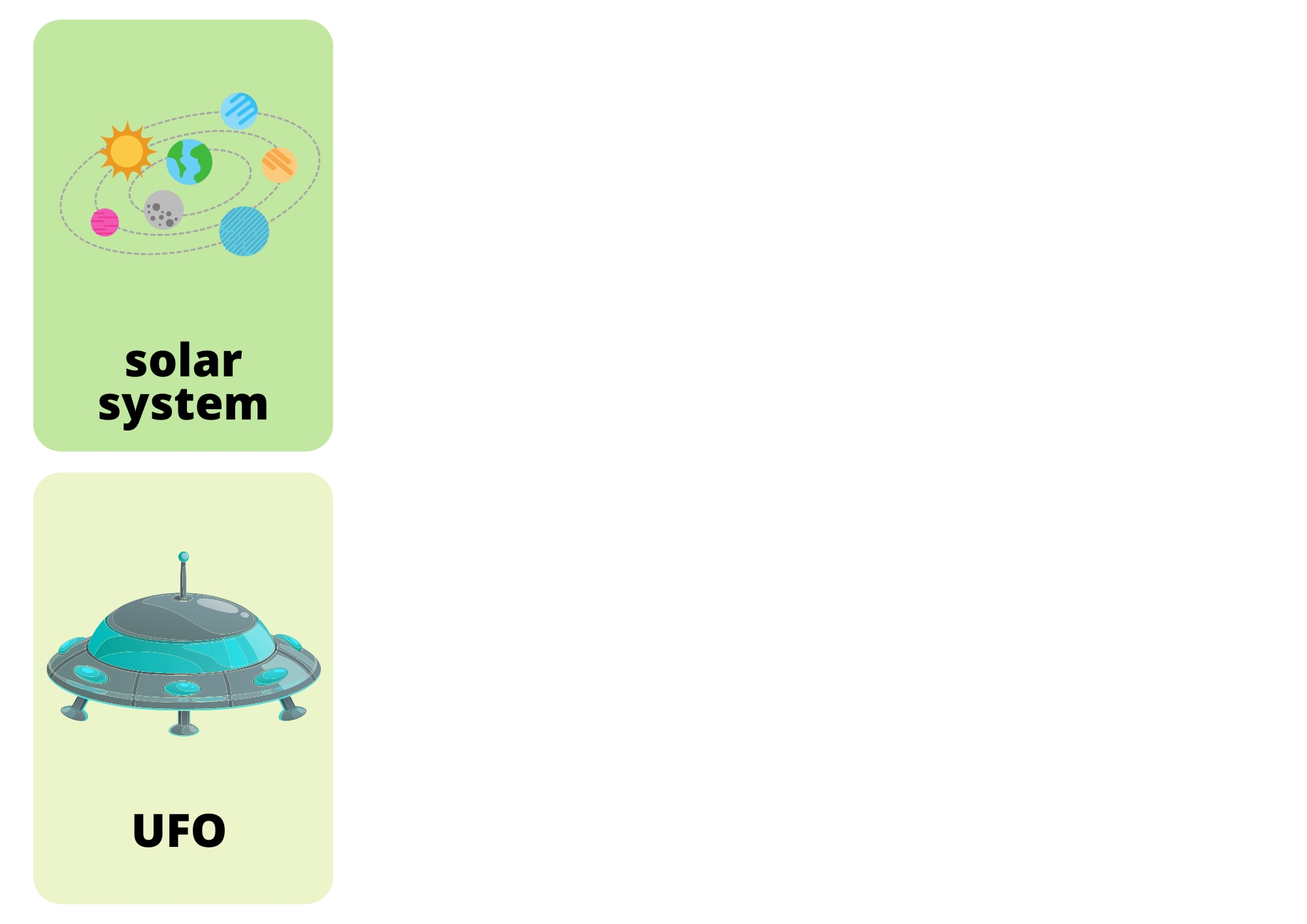 Space Flashcards For Kids and ESL Students - Ezpzlearn.com