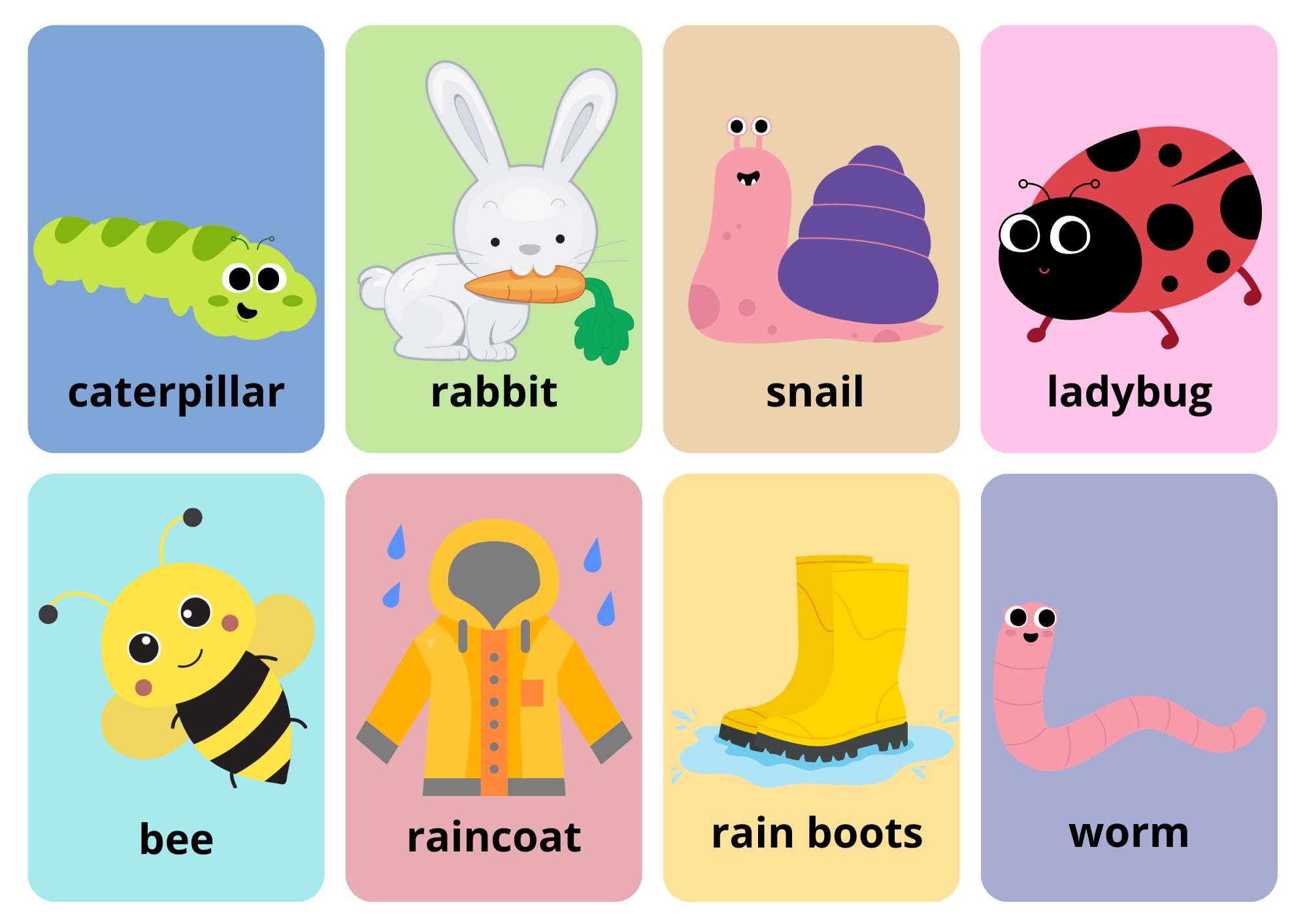 Spring Season Flashcards Use Online or PDF Download - Ezpzlearn.com