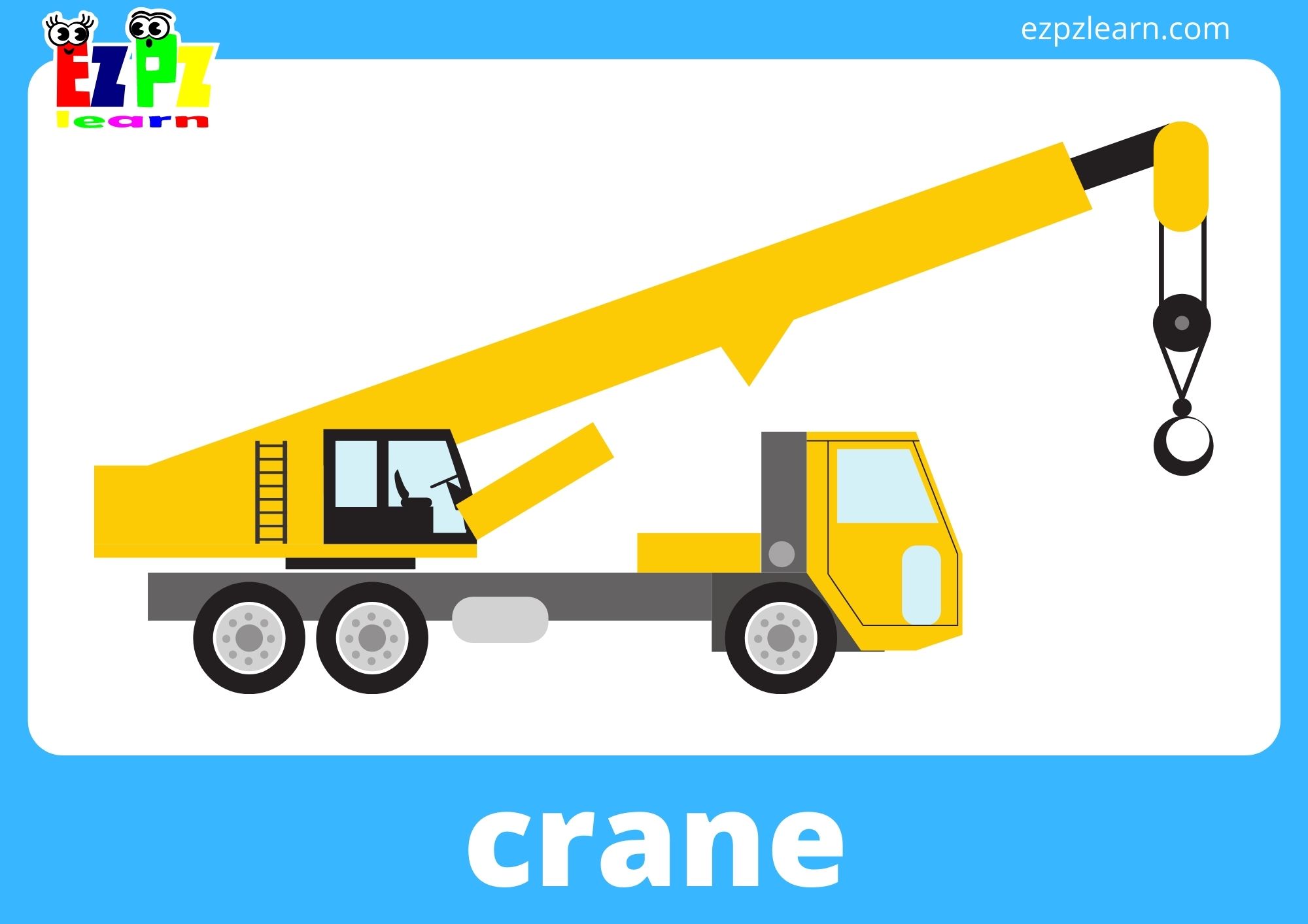Construction Equipment Transport Flashcards With Words ONLINE ...