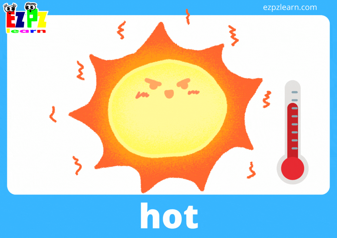 Animated Weather Flashcards with Words - Ezpzlearn.com