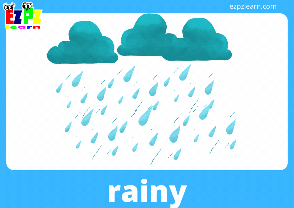 Animated Weather Flashcards with Words - Ezpzlearn.com