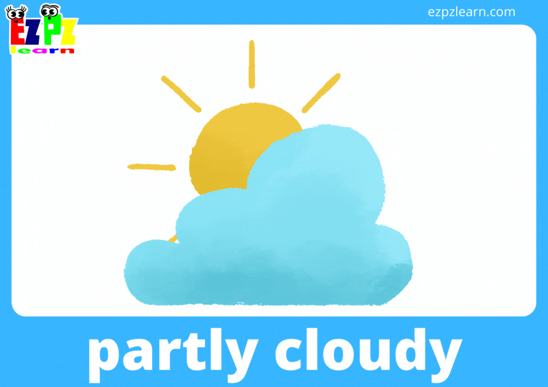 Animated Weather Flashcards with Words - Ezpzlearn.com