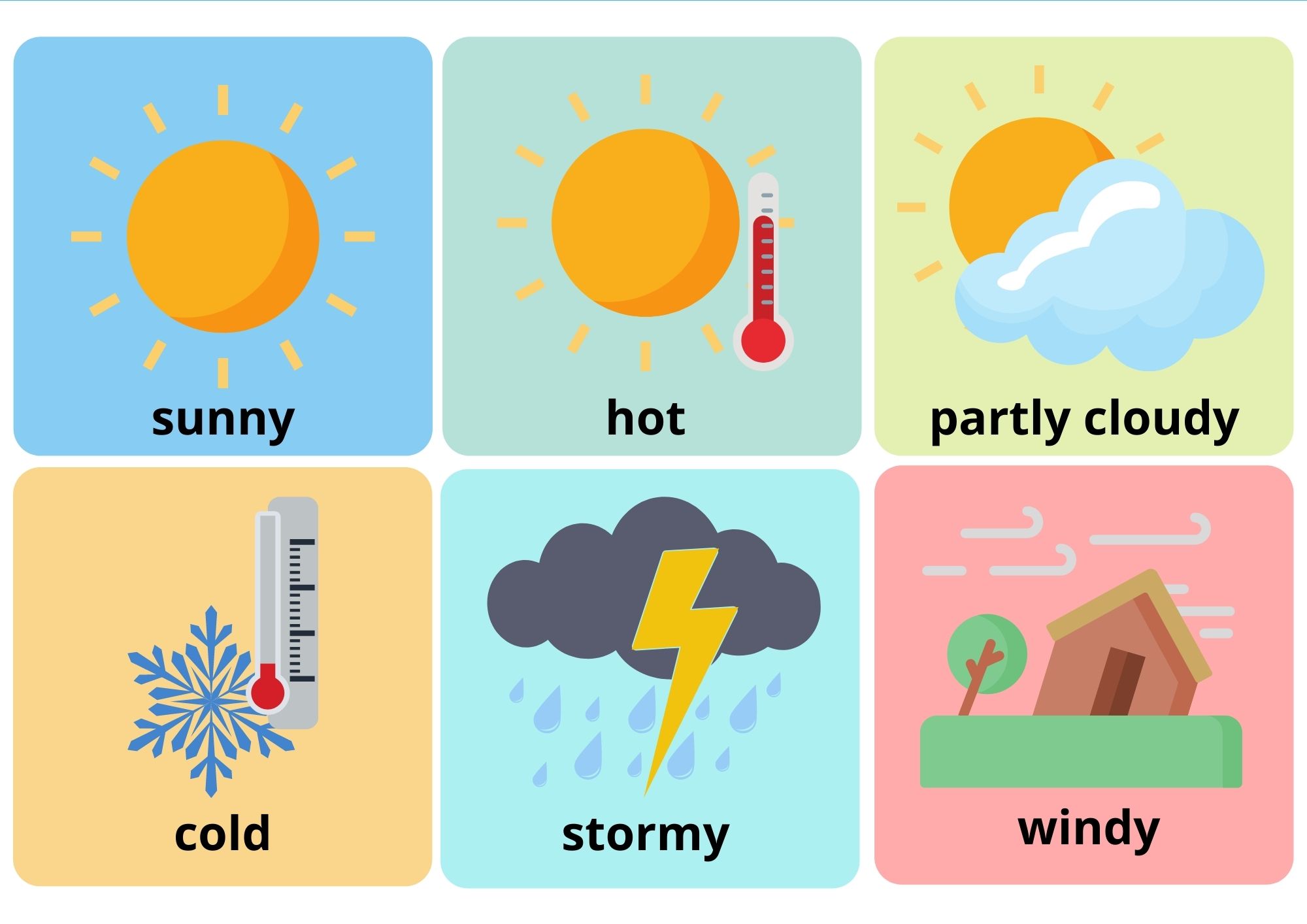 Weather Flashcards With Words View Online or Free PDF Download ...
