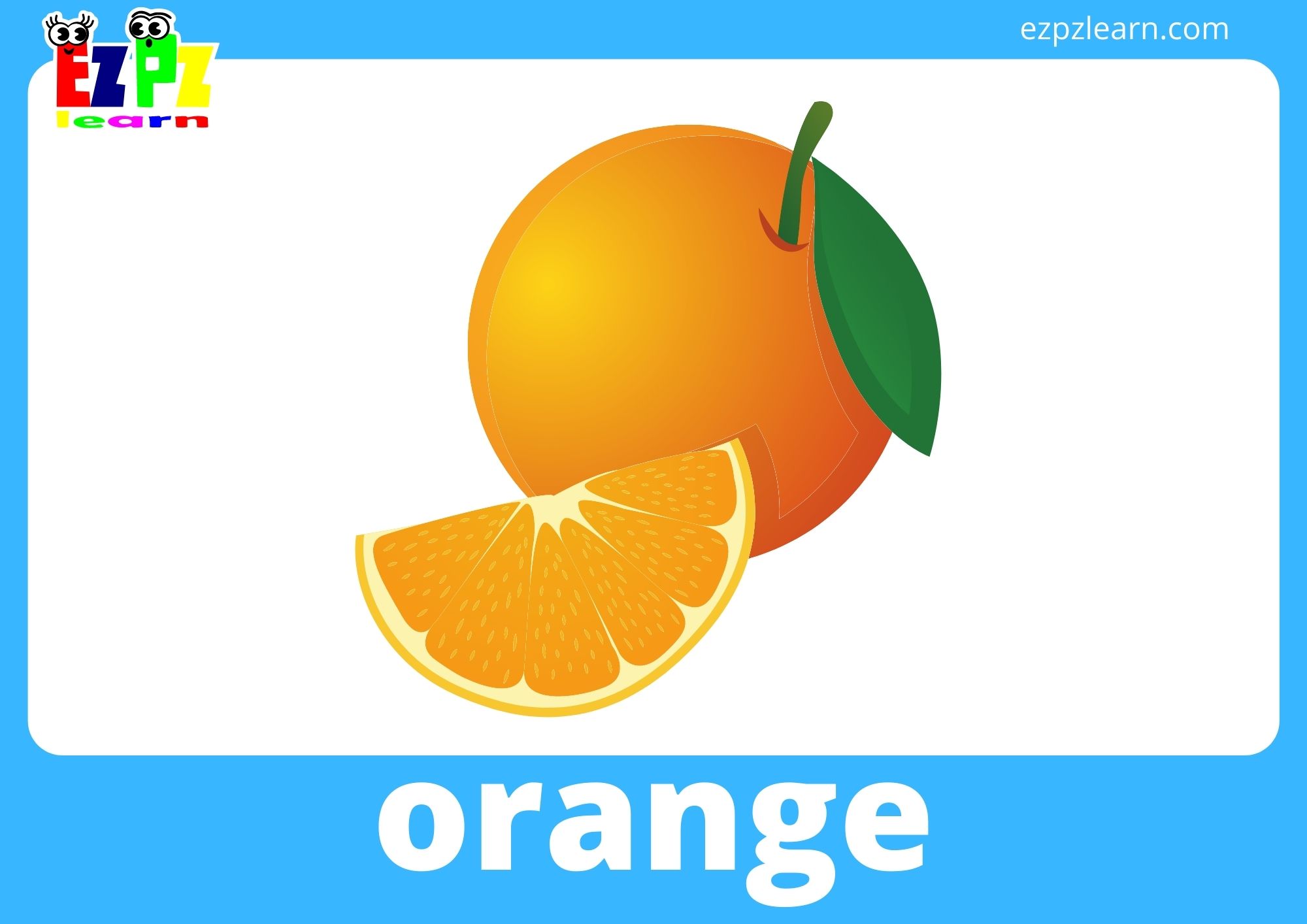 Fruit Flashcards with words use online or PDF download - Ezpzlearn.com