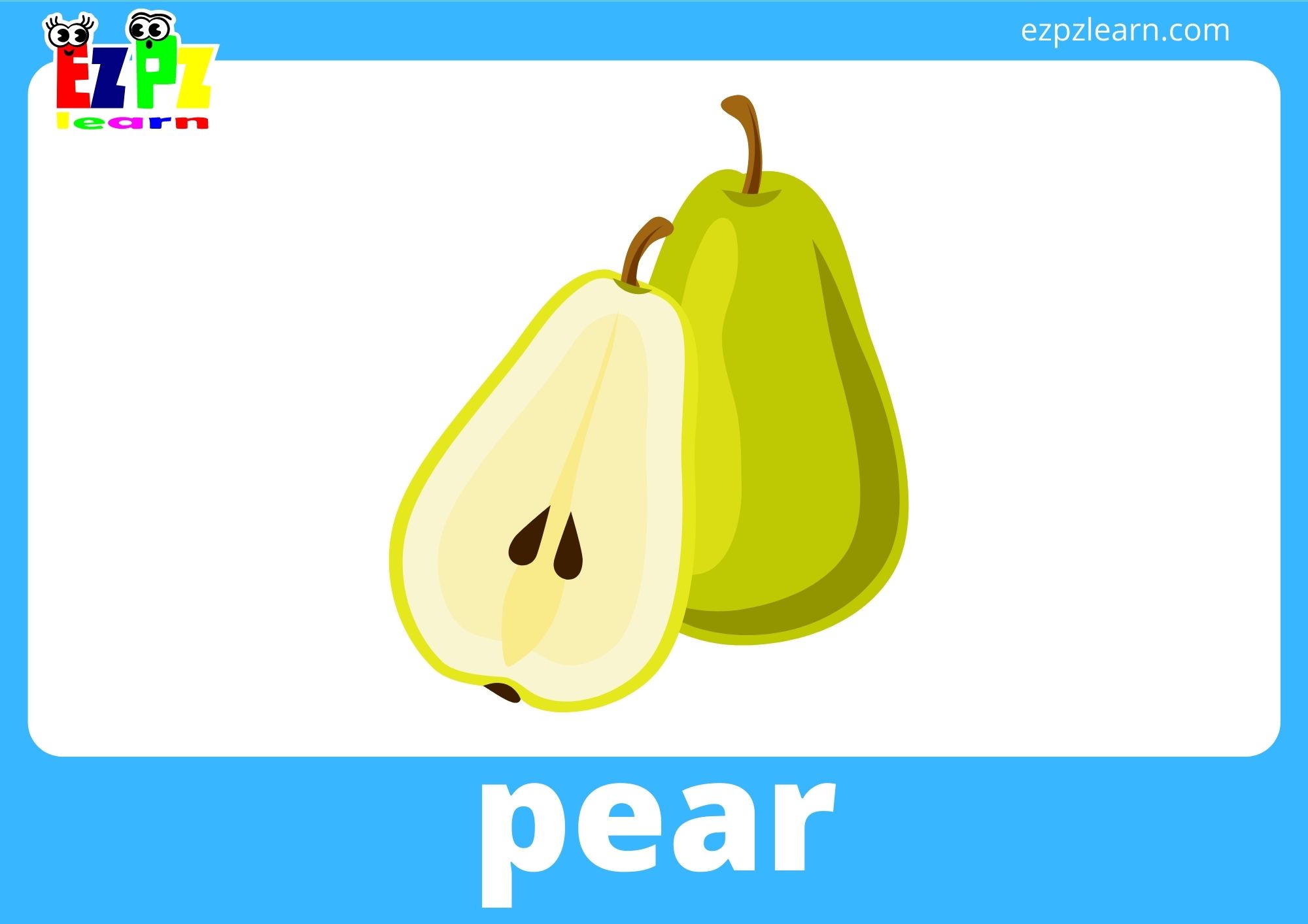 Fruit Flashcards with words use online or PDF download - Ezpzlearn.com