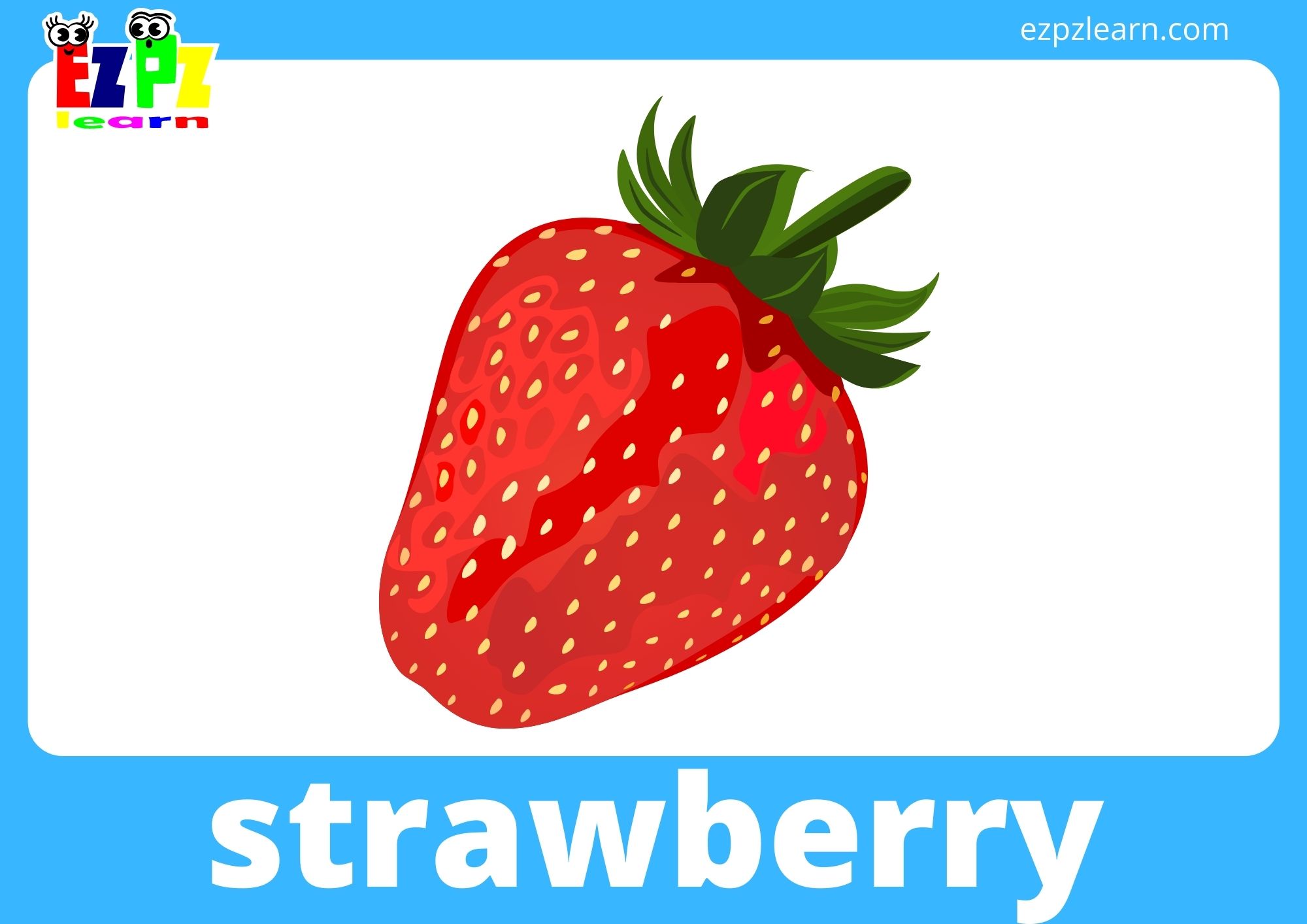 Fruit Flashcards with words use online or PDF download - Ezpzlearn.com